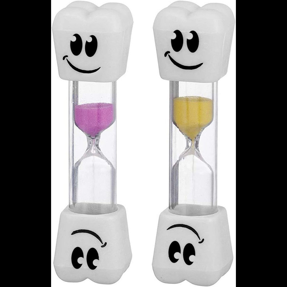 Invenitiah Smile Tooth 2 Minute Sand Timer Assorted Colours (2 Pack ...