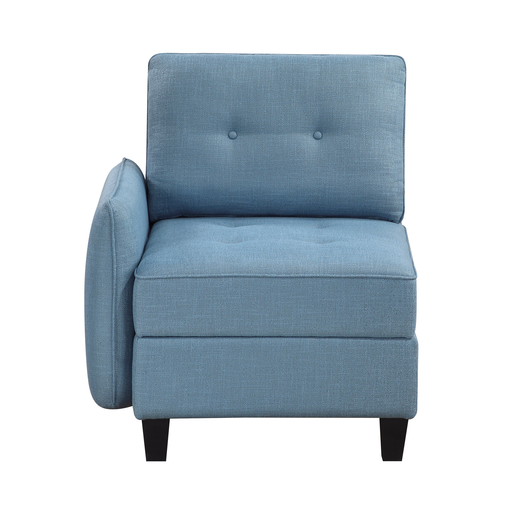 George Oliver Living Room Furniture One-Arm Chair Blue Tufted Solid ...