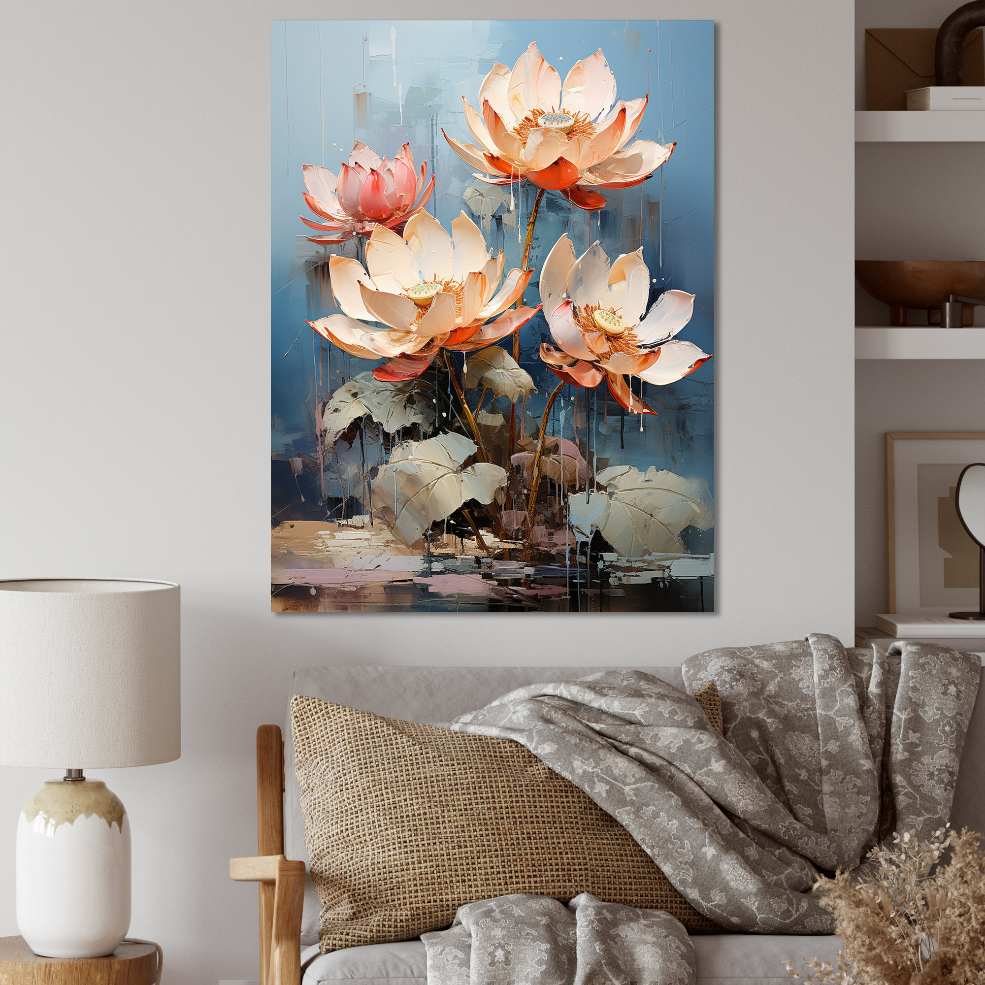 Dakota Fields Lotus Flowers Merge With Graffiti I - Lotus Wall Art ...