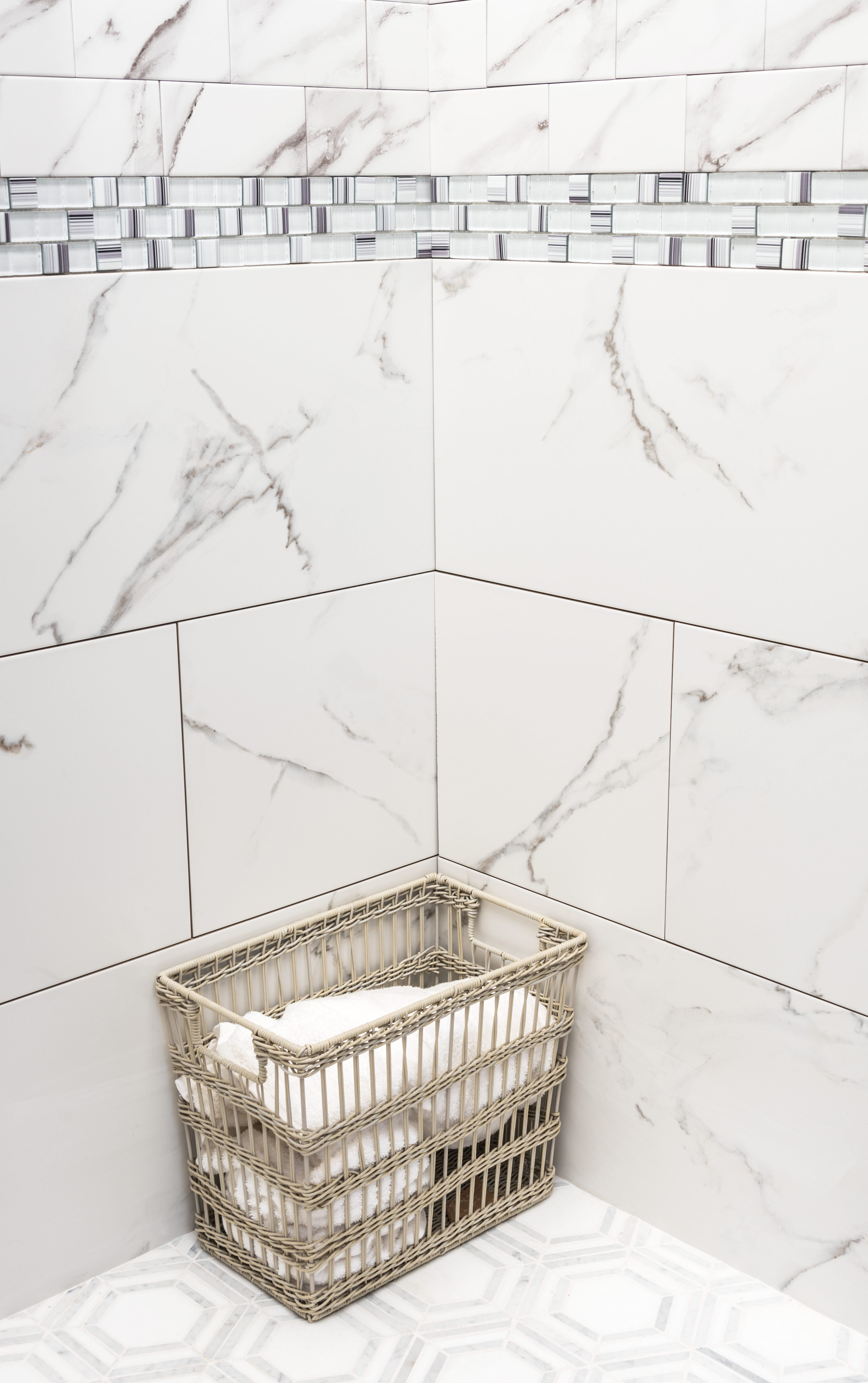 Long Island Mosaics & Tile Albuquerque 12" x 24" Porcelain Marble Look ...