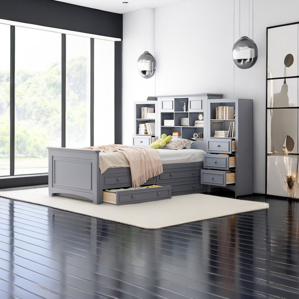 Magiccactus Bookcase Bed | Wayfair