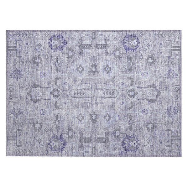 Bungalow Rose Myda Machine Woven Lavender Indoor/Outdoor Rug | Wayfair