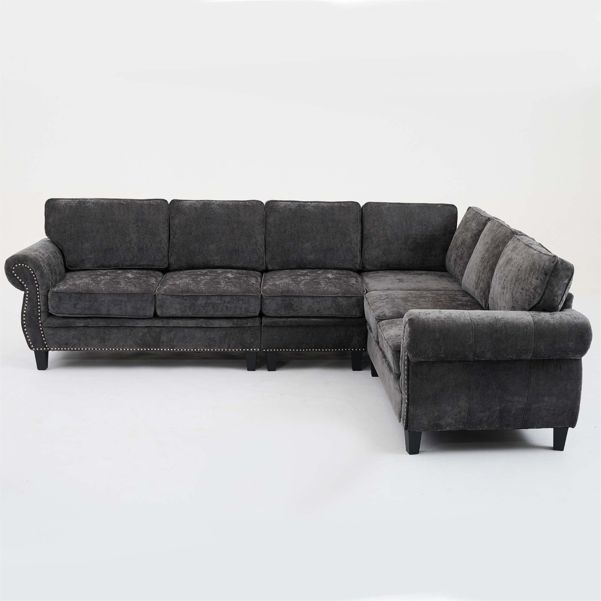 Latitude Run® 1 Modular Sectional Sofa ,Rivets Decorated & Rolled ...