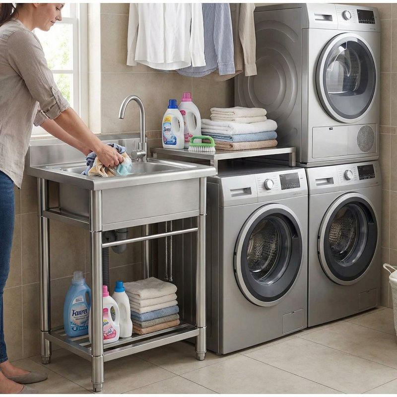 AiYchen 22.8" x 19" W Free Standing Laundry Sink with Faucet & Reviews ...