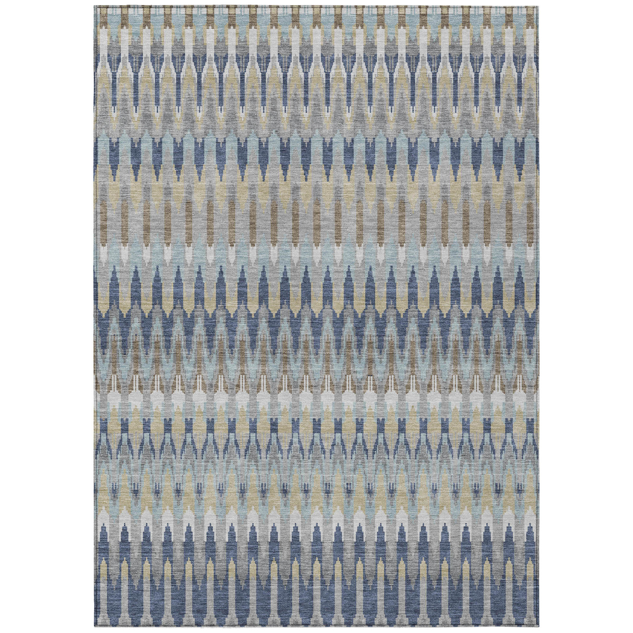 HomeRoots 10' X 14' Taupe Navy Blue And Denim Blue Southwestern ...