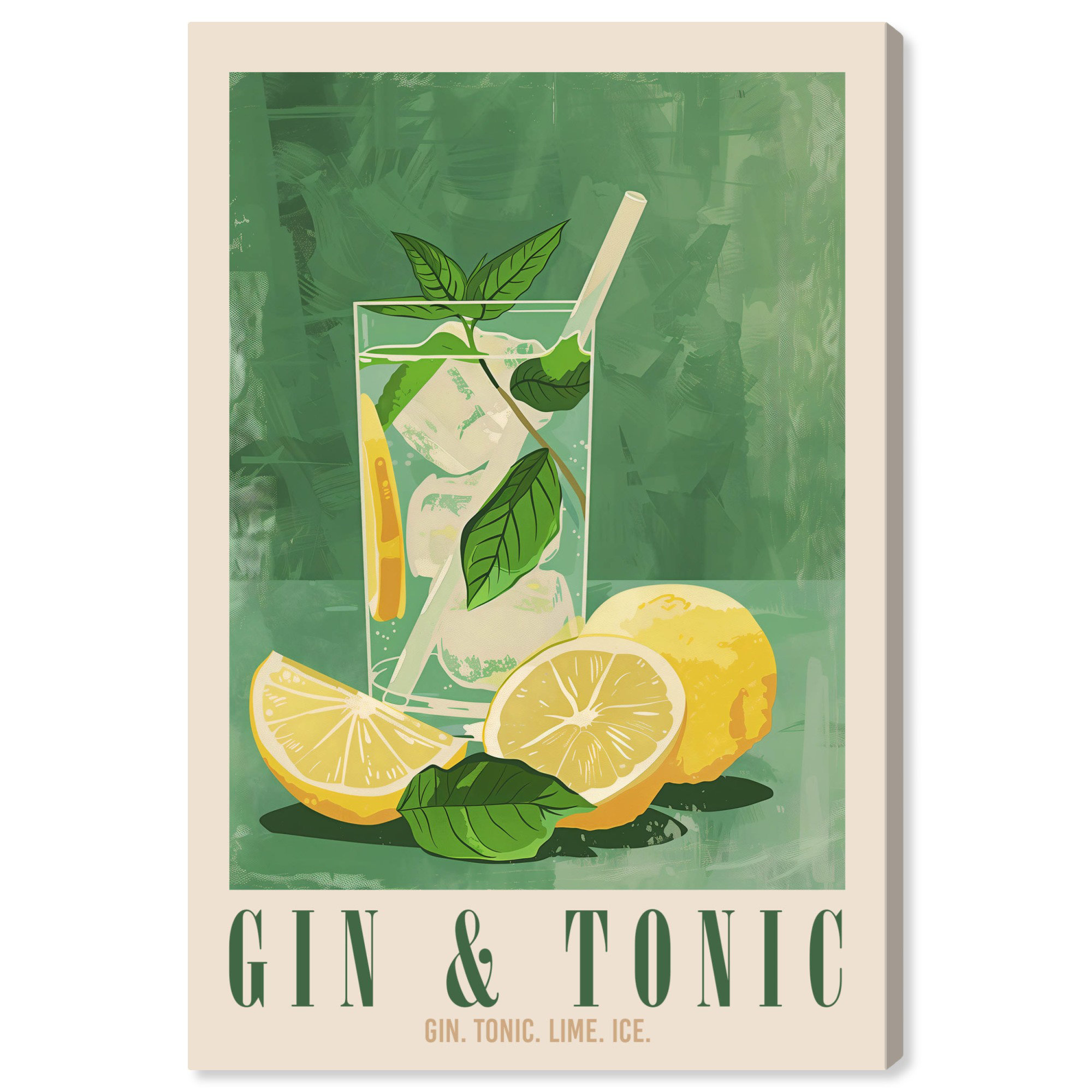 Art Remedy Classy Gin And Tonic Poster Canvas Boho Colorful Art by Art ...