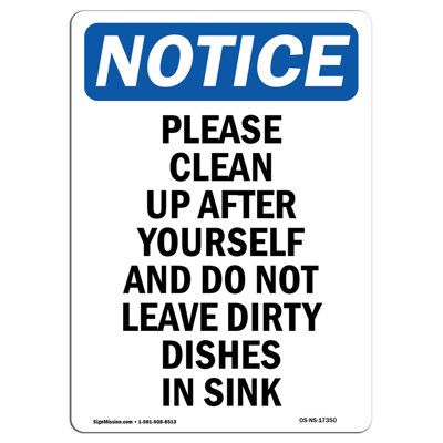 SignMission Please Clean Up After Yourself Sign | Wayfair