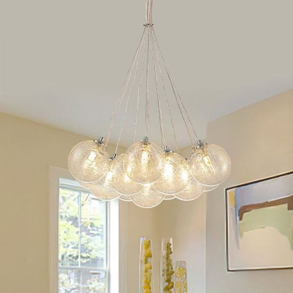 Latitude Run® Lonzel 13-Light Dimmable Glass Cloud Bubble Chandelier ...