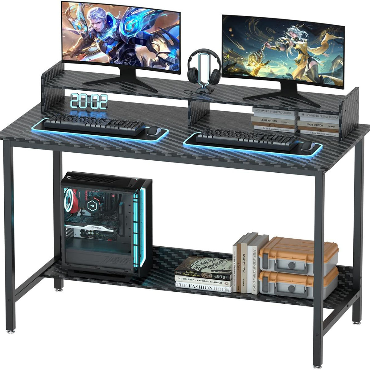 Wrought Studio™ Computer Desk With Shelves, Gaming Writing Desk, Study ...