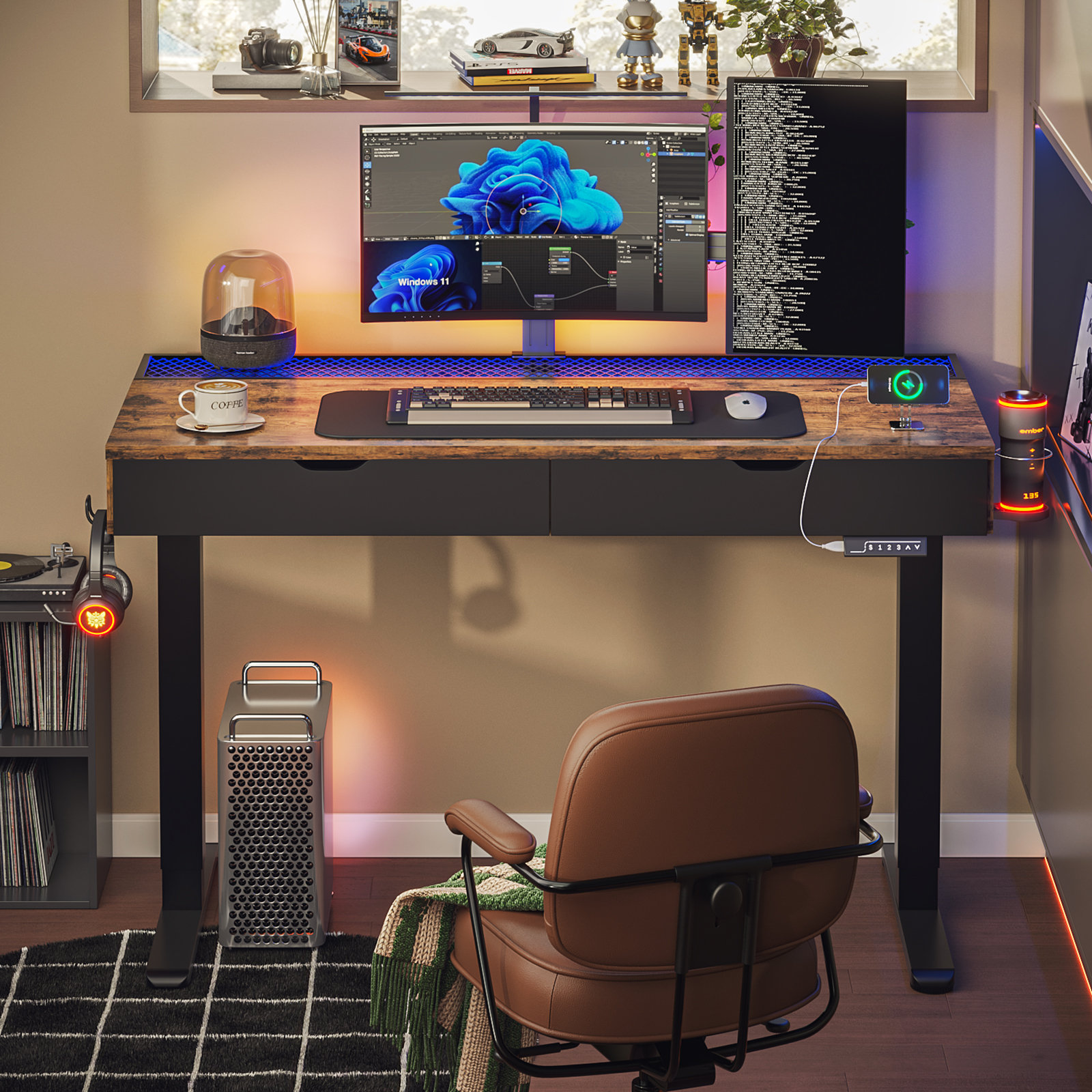 The Twillery Co.® Culbertson 47'' W Height Adjustable Standing Desk ...