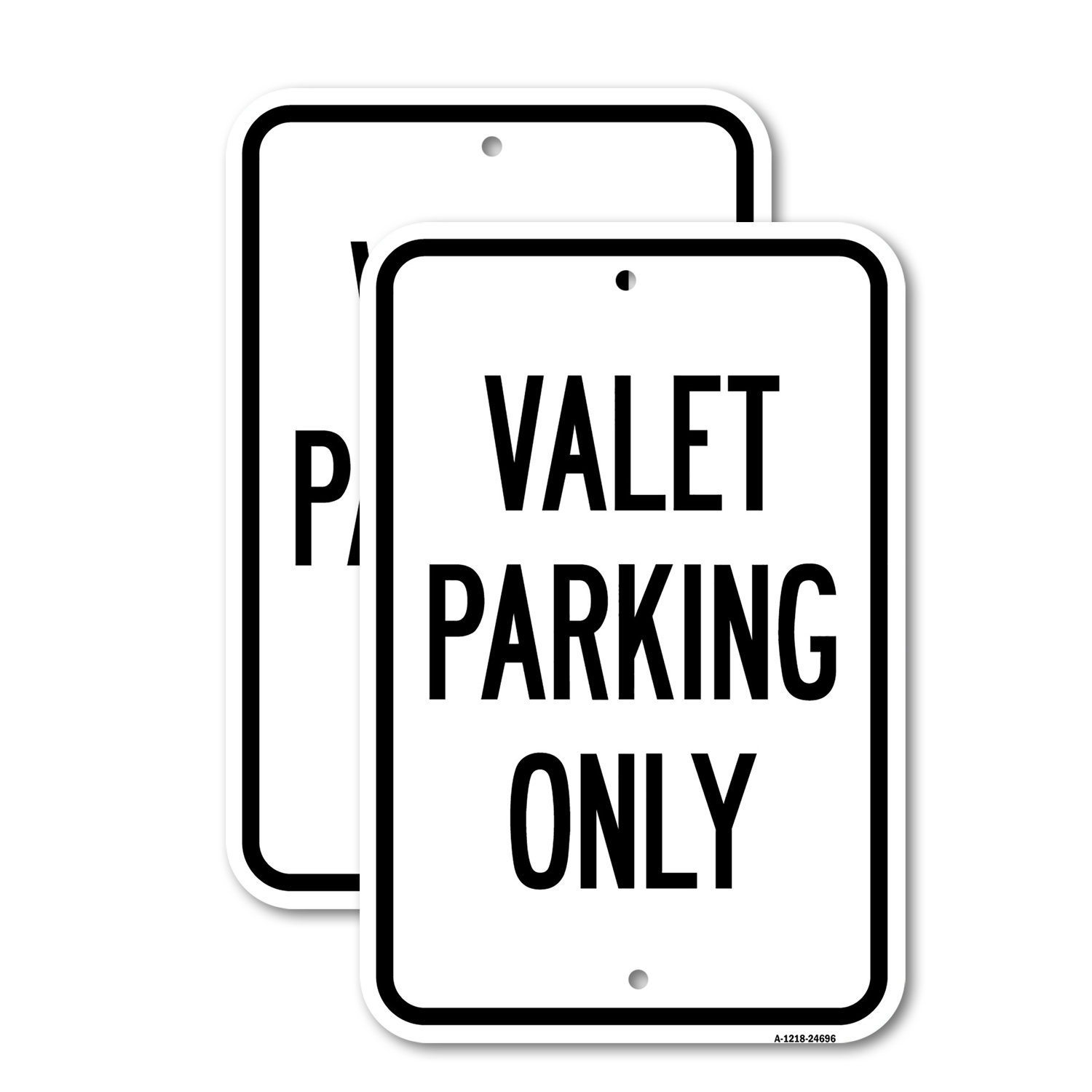 SignMission (2 Pack) Valet Parking Only 12" X 18" Heavy-Gauge Aluminum ...