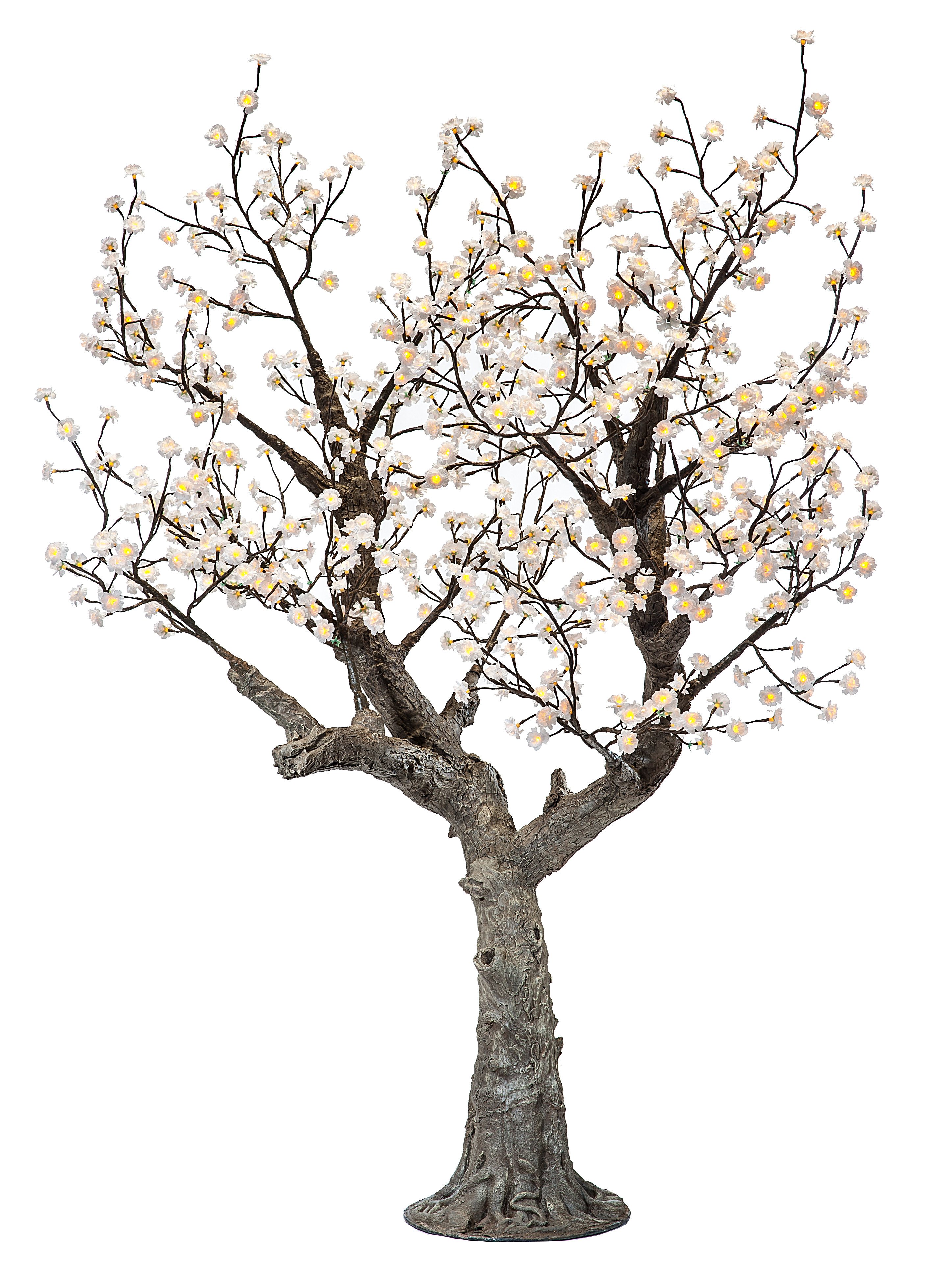 Illuminated Trees 8.5 Foot Peach Blossom Tree, White Peach Blossom Warm ...