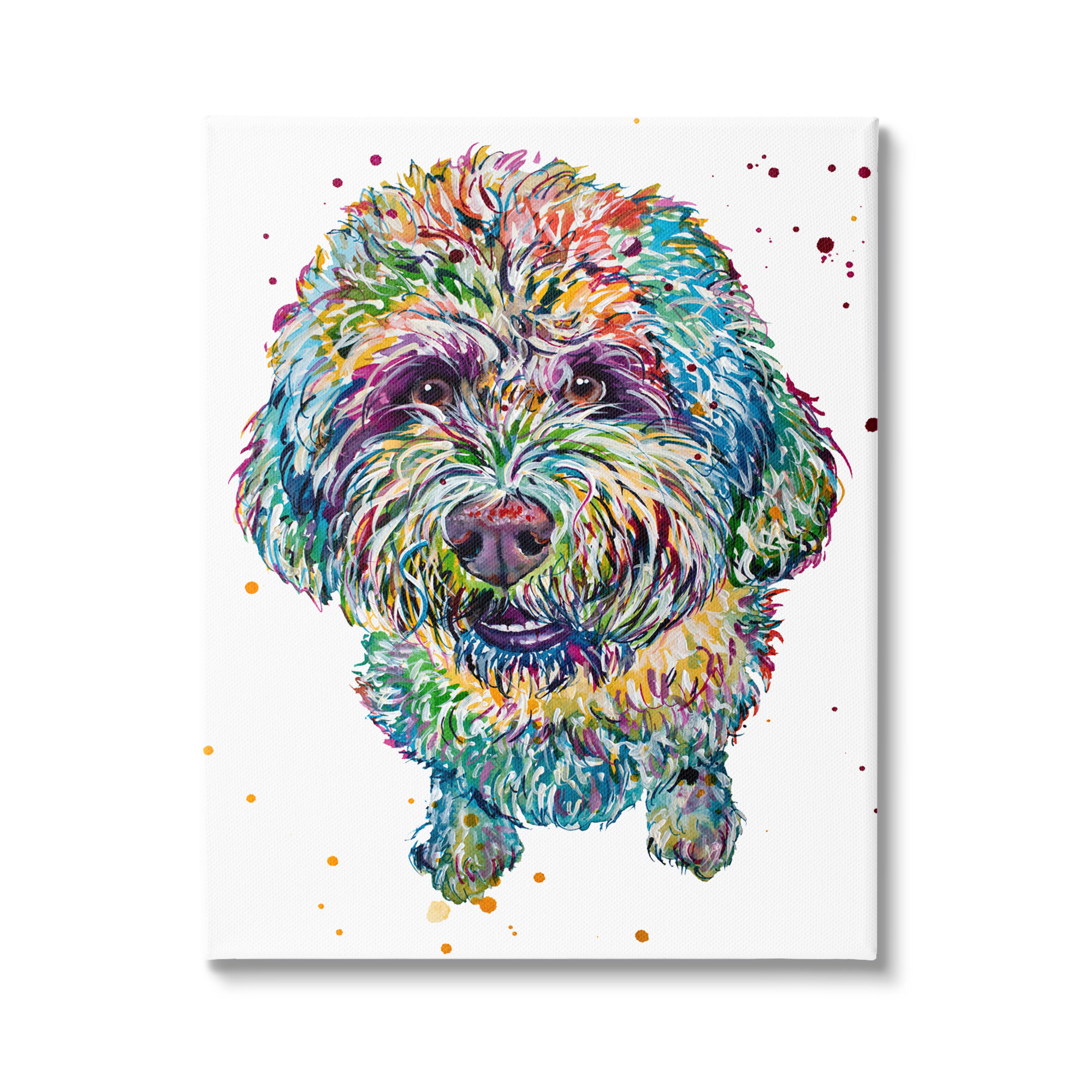 Stupell Industries Bold Terrier Dog Pet Portrait by Jen Seeley ...