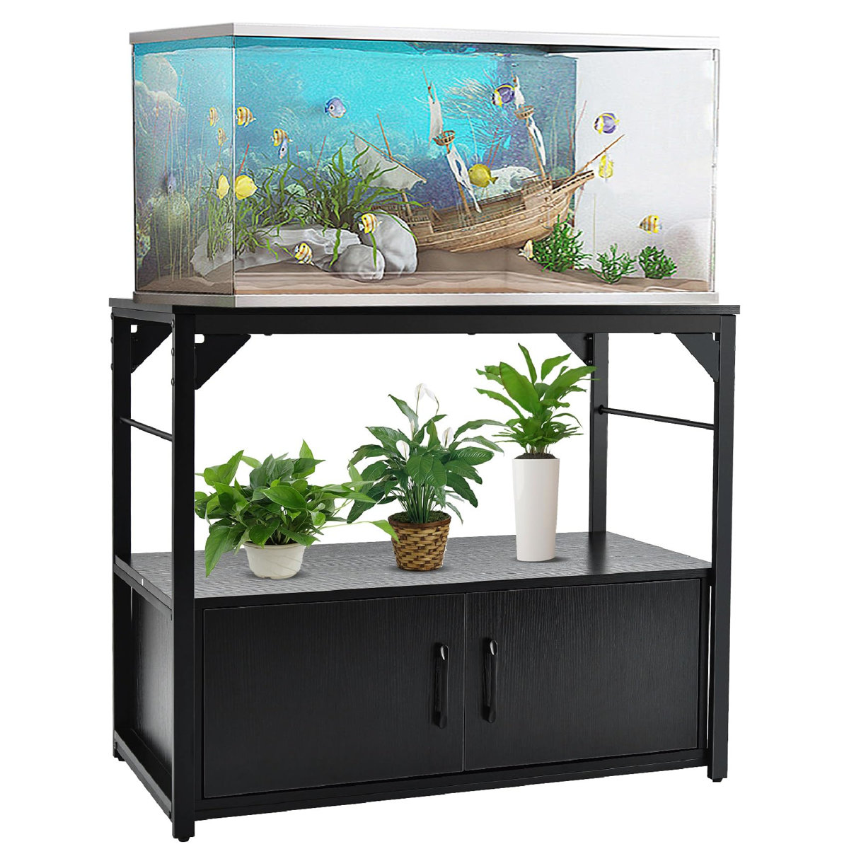 Tucker Murphy Pet™ 40 Gallon Fish Tank Stand Metal Frame Aquarium Stand ...
