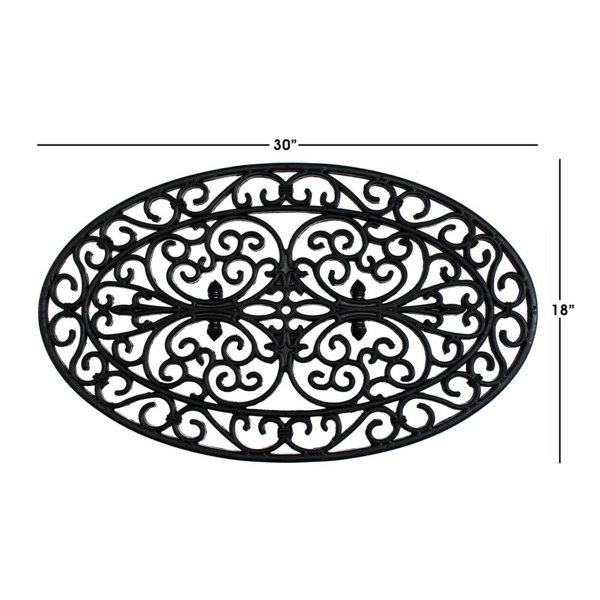 Fleur De Lis Living Shorewood Trellis Rubber 30 in. x 18 in. Non-Slip ...
