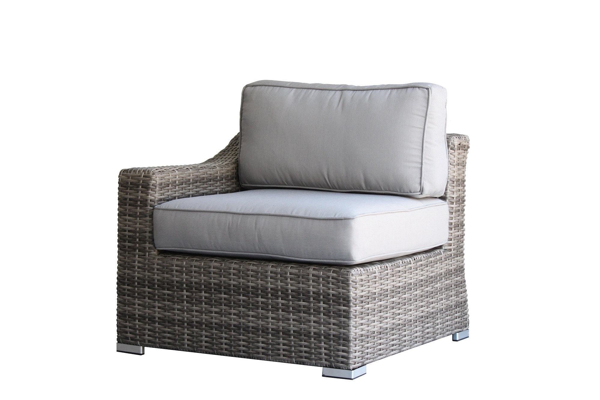 Winston Porter Miami Fully Assembled Grey Wicker Sectional Right Arm ...
