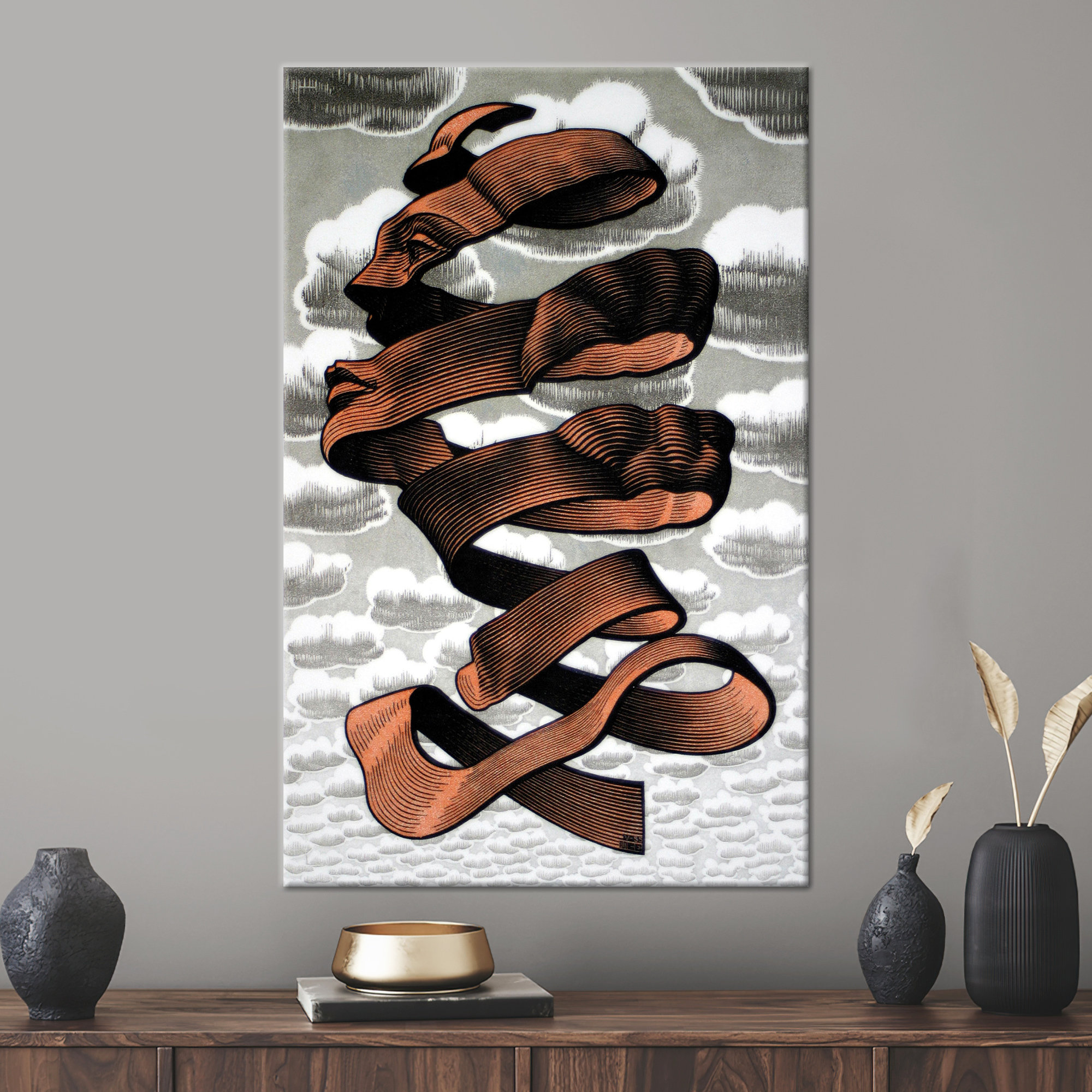 kayra export MC Escher's Rind Abstract Human Face 3D Canvas Poster ...