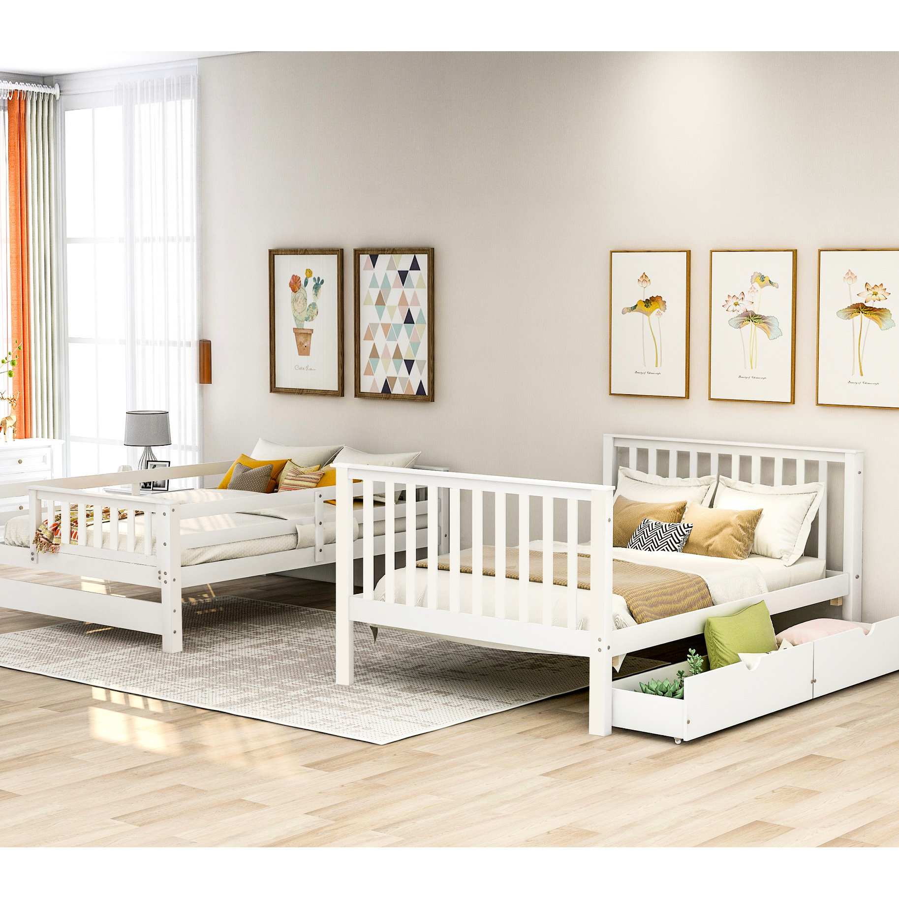 Brayden Studio® Full - Over Bunk Bed, Multiple Storage Areas For And ...