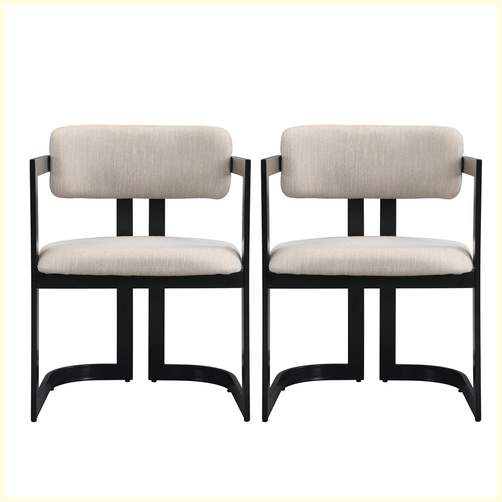 Wildon Home® Modern Upholstered Dining Chairs Set of 2 With Metal Frame ...