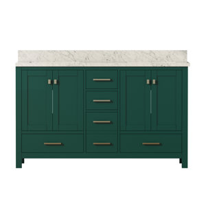 CASAINC Dreamway 60" W Double Bathroom Vanity Solid Wood Vanities With ...