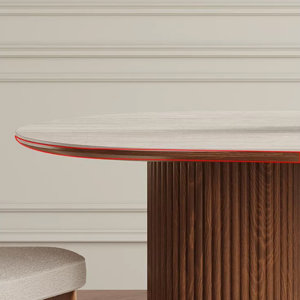 ASS Comfort Zone Cave stone rock plate oval dining table and chair ...