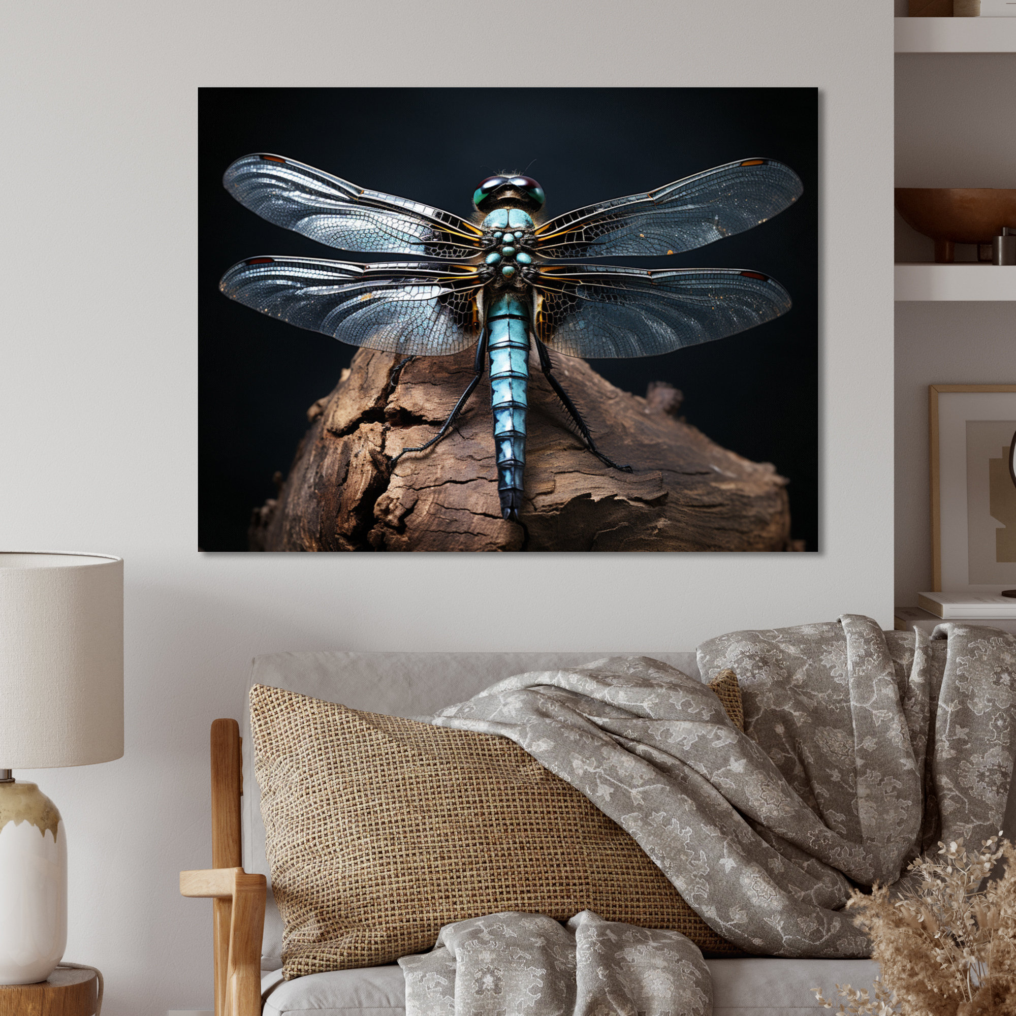 Red Barrel Studio® Teal Dragonfly Portrait I - Animals Metal Wall Decor ...