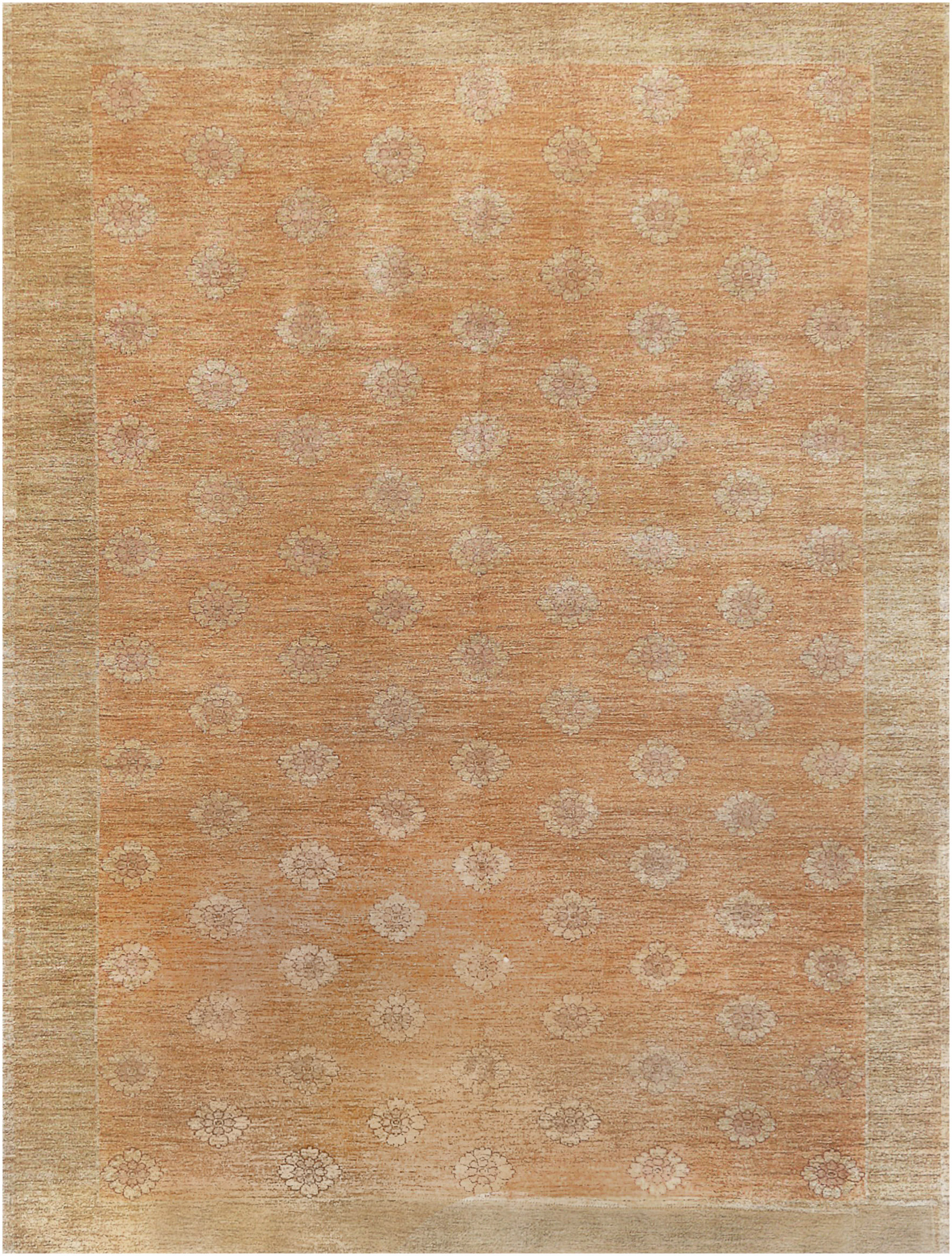 Mansour One-of-a-Kind Hand-Knotted 7'3" x 9'3" Wool Area Rug in Terra ...