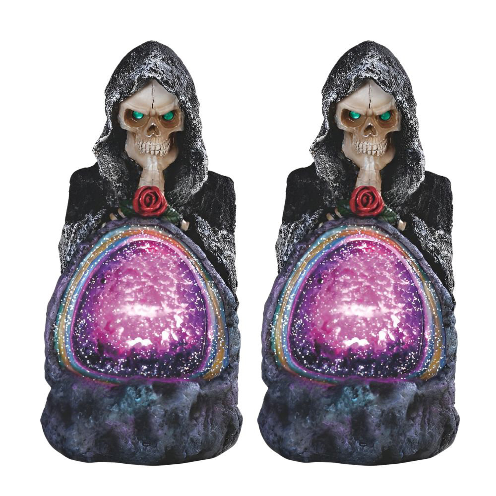 Ophelia & Co. "2-PC Set" ICE ARMOR 7.5"H Grim Reaper Praying with LED ...