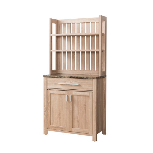 Lark Manor Elenora 31'' Wood Standard Baker's Rack with Wooden Shelves ...