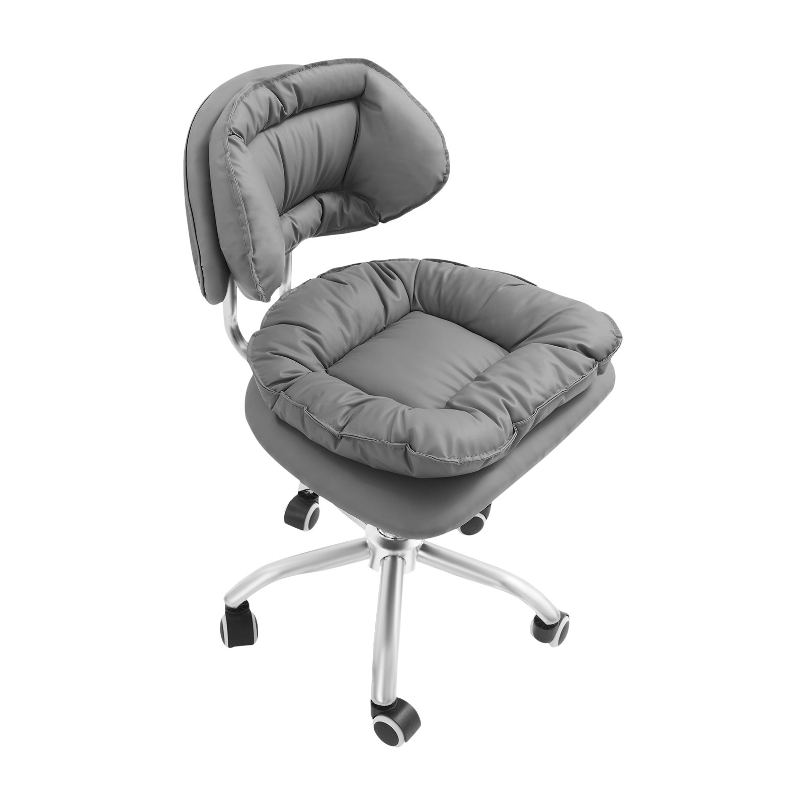 Latitude Run® 5 Wheels Adjustable Height Rolling Stool With Backrest ...