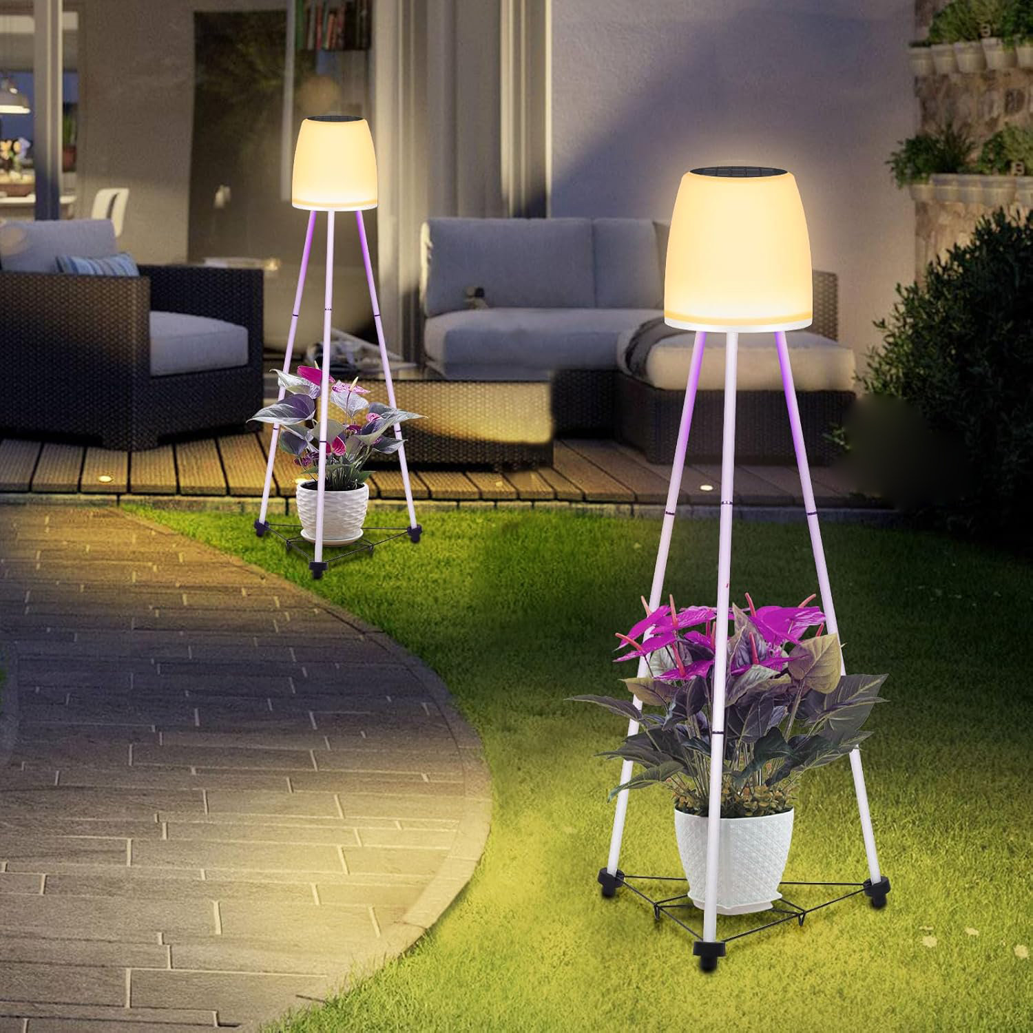 jingtingshan Solar Outdoor Terrace Floor Lamp | Wayfair