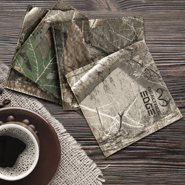 Realtree Edge Coaster Cotton Square 4 Piece Coaster Set - Wayfair Canada