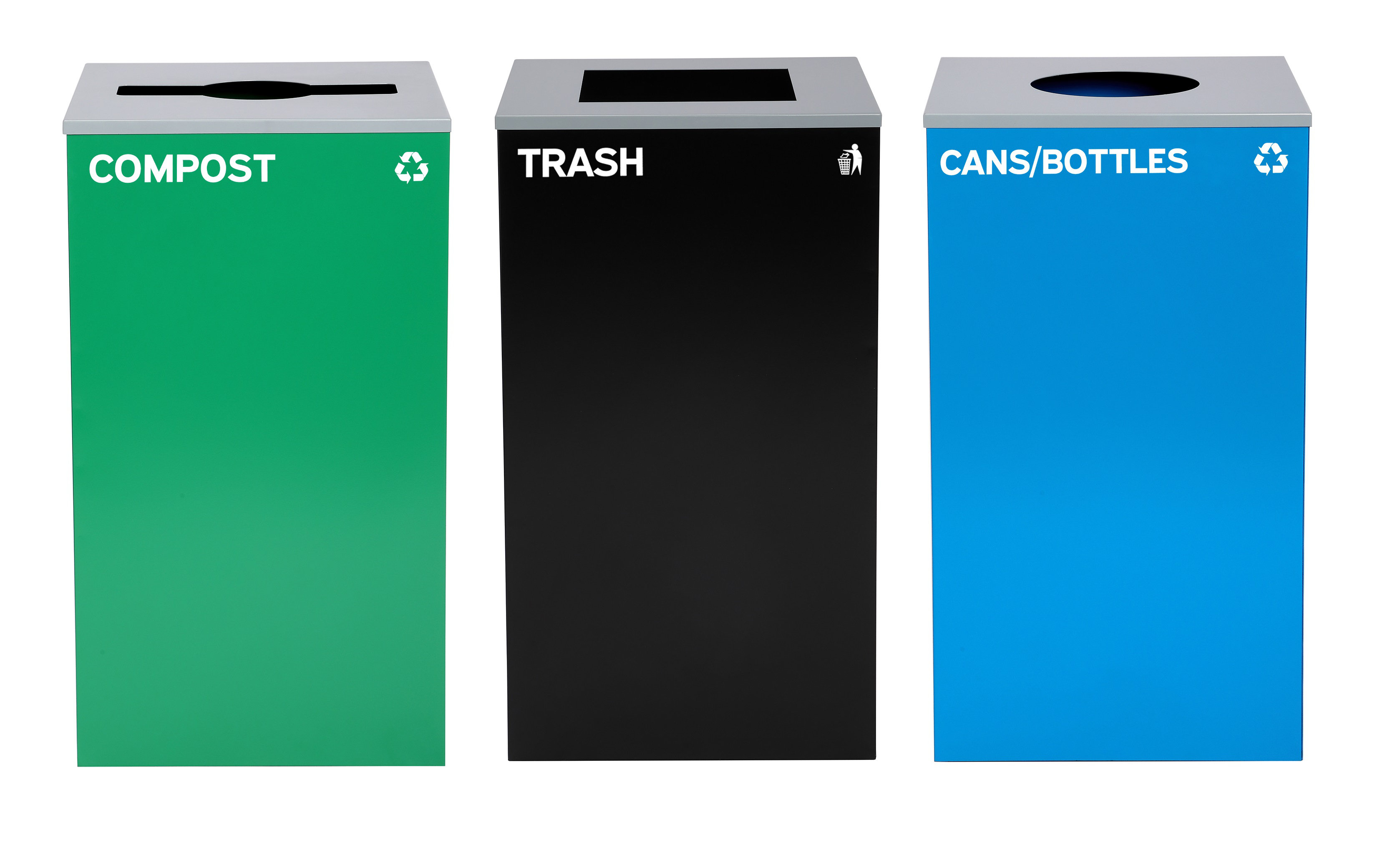 Alpine Industries 29 Gallon Steel Open Top Cans/Bottle Recycle Compost ...