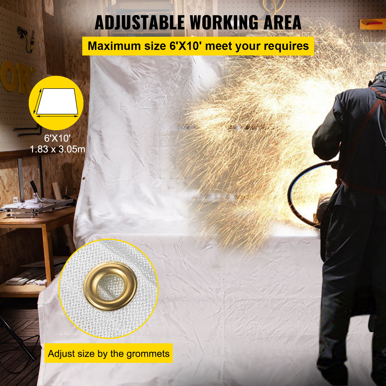 VEVOR Fire Blankets, 2 Pack Welding Blankets, 6' x 10' Fire Suppression ...