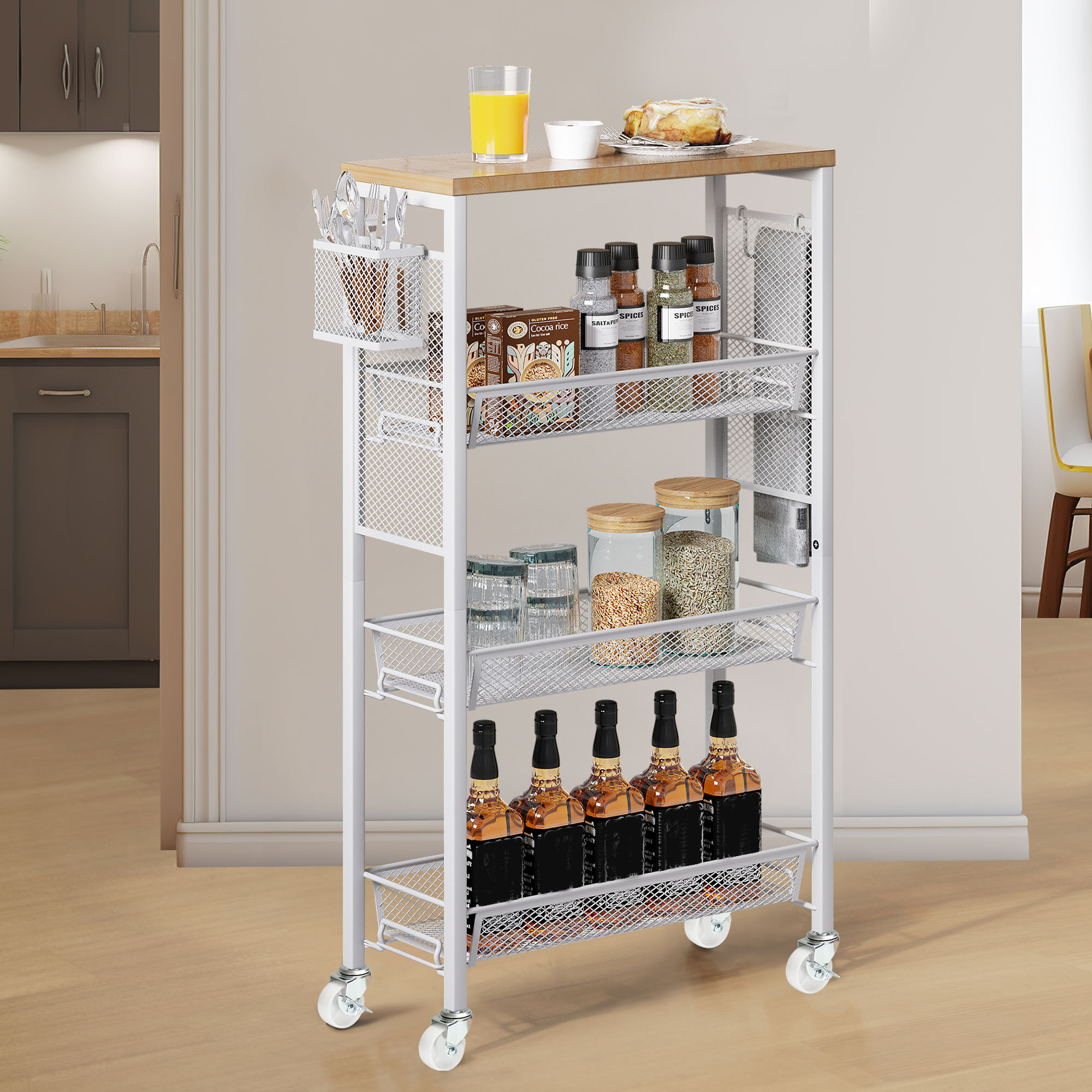 Winston Porter Zona 19'' Wide Rolling Kitchen Cart & Reviews - Wayfair ...