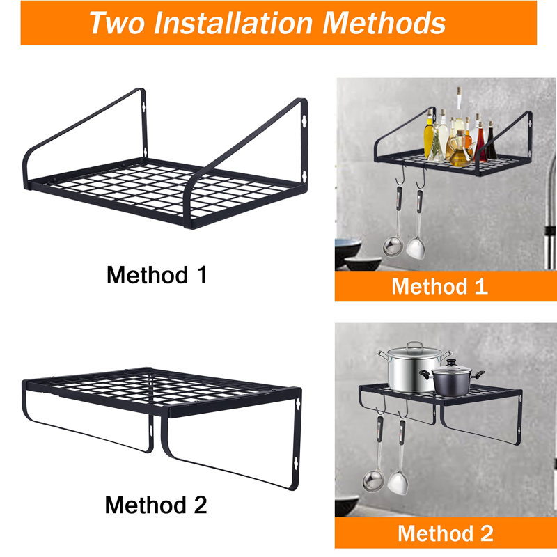 Prep & Savour Metal Rectangle Wall Mounted Pot Rack | Wayfair