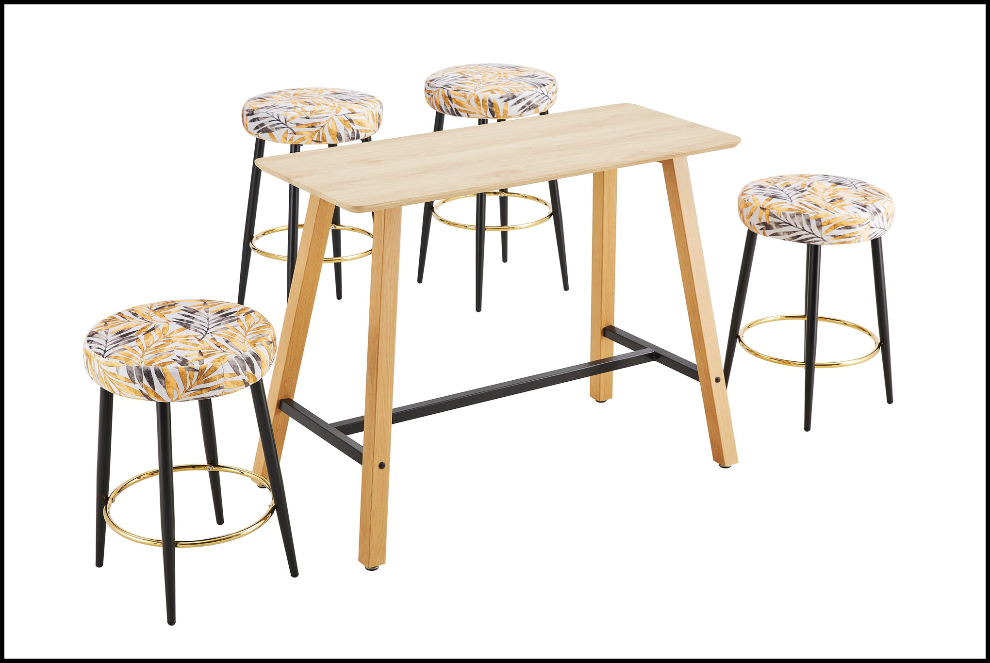 Mercer41 Counter Height Bar Stools Set of 2, PU Kitchen Stools ...