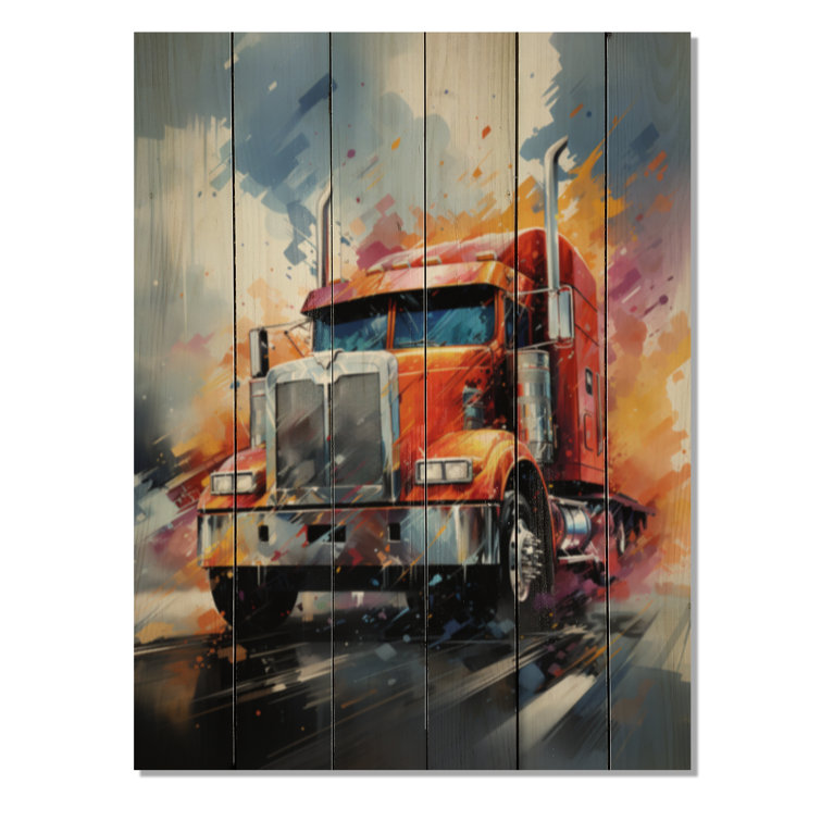 Latitude Run® " Semi Truck Speed Demon II " on Wood | Wayfair