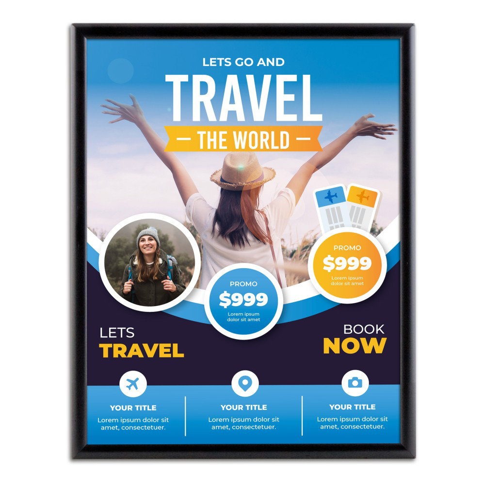 MT Displays Opti Snap Poster Frame 22x28 Inch Black 1" Aluminum Profile ...