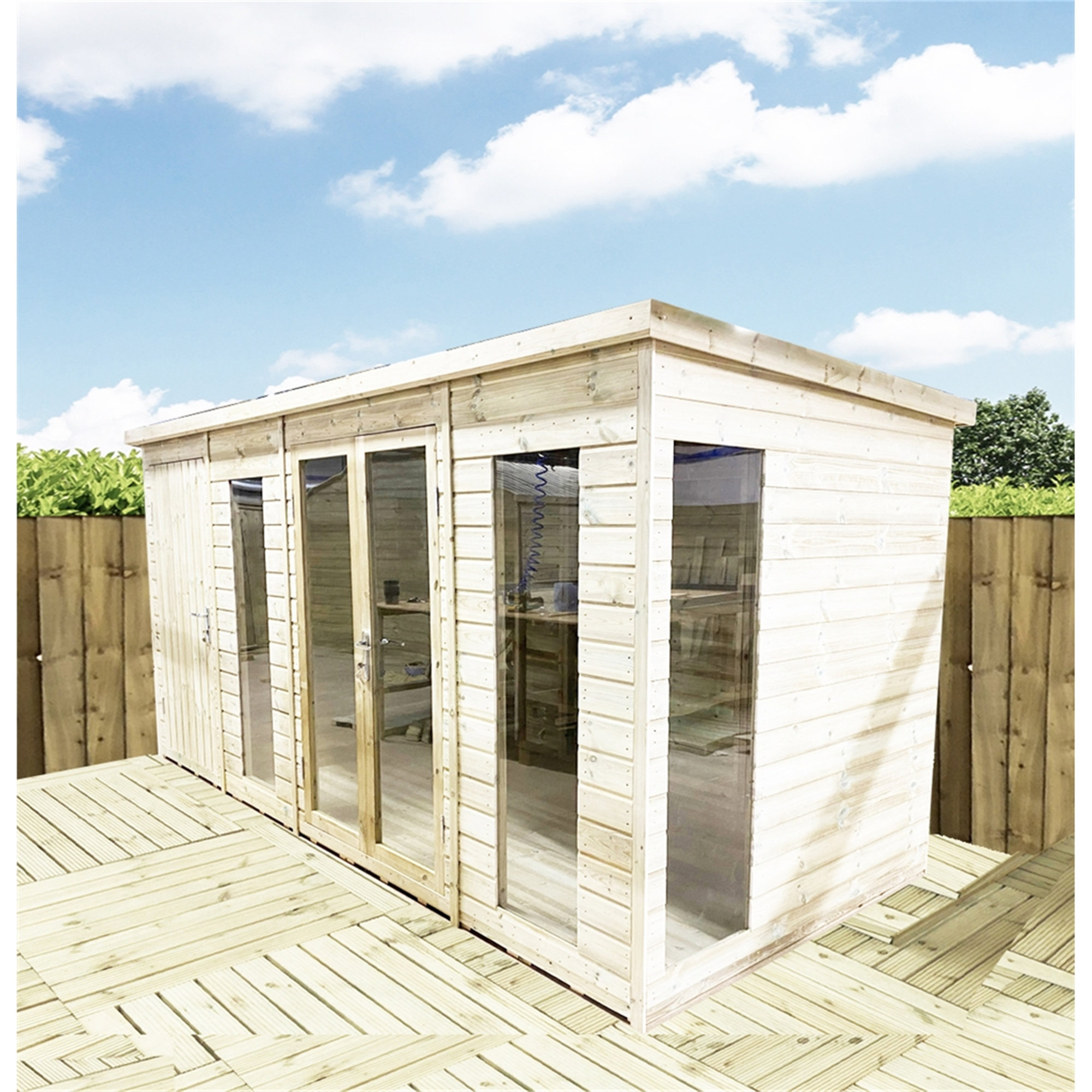 Dakota Fields Siv 14 x 5 Ft. Tongue and Groove Summer House | Wayfair.co.uk