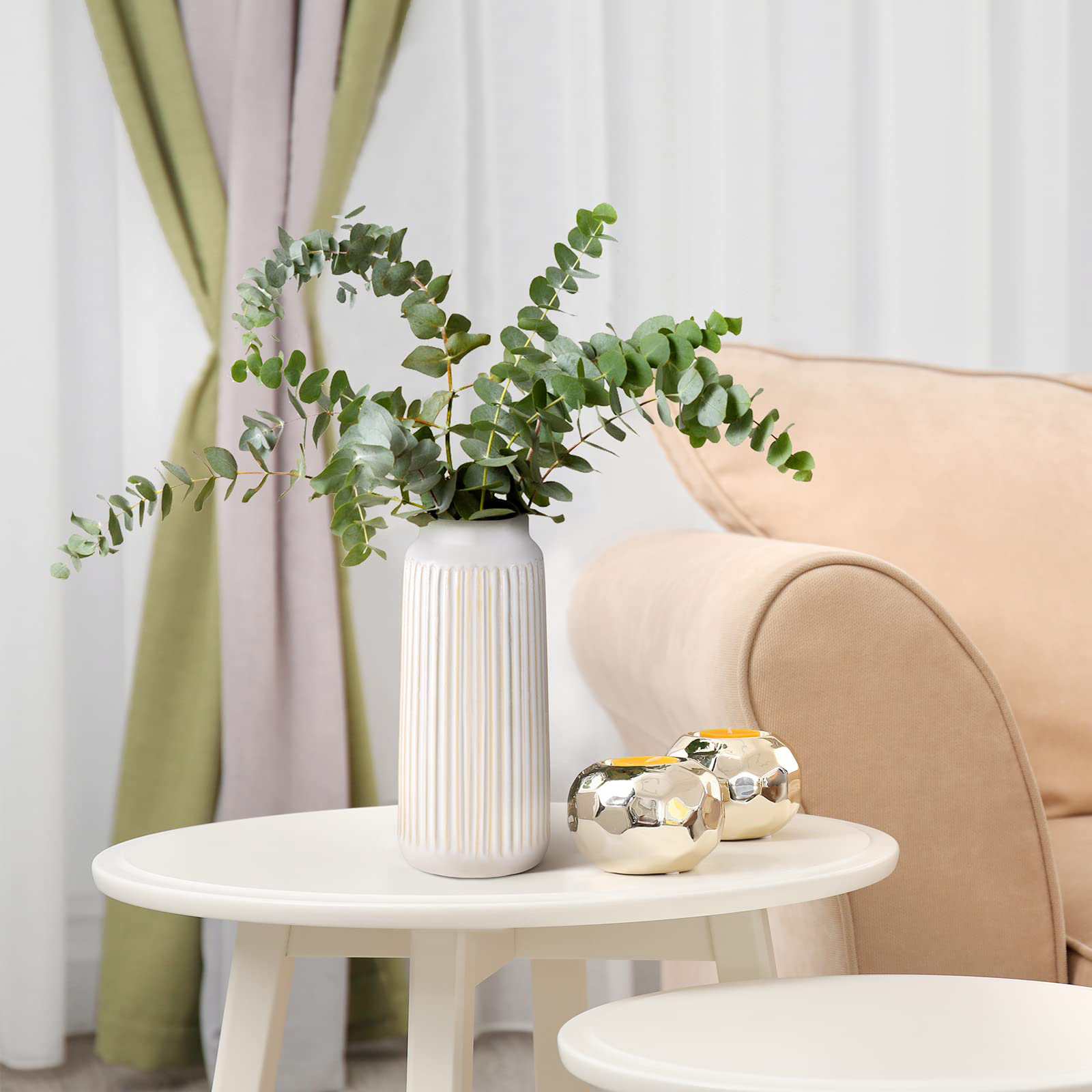 Latitude Run® Vase blanc 9 pouces, vase à fleurs moderne, vases bohème ...