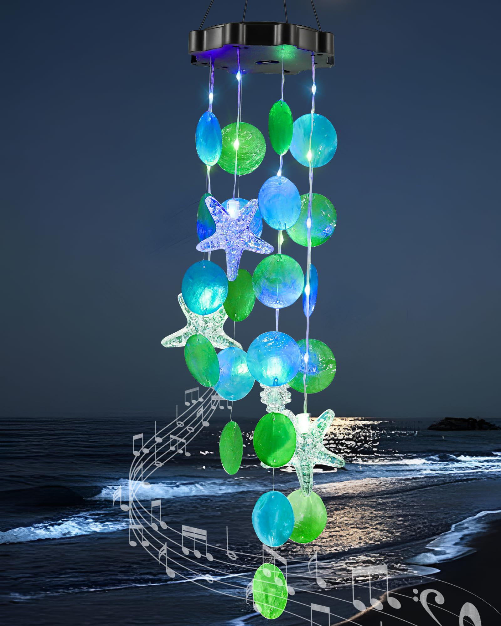 Arlmont & Co. Solar Wind Chimes Decorative Lights For Outside, Hanging ...