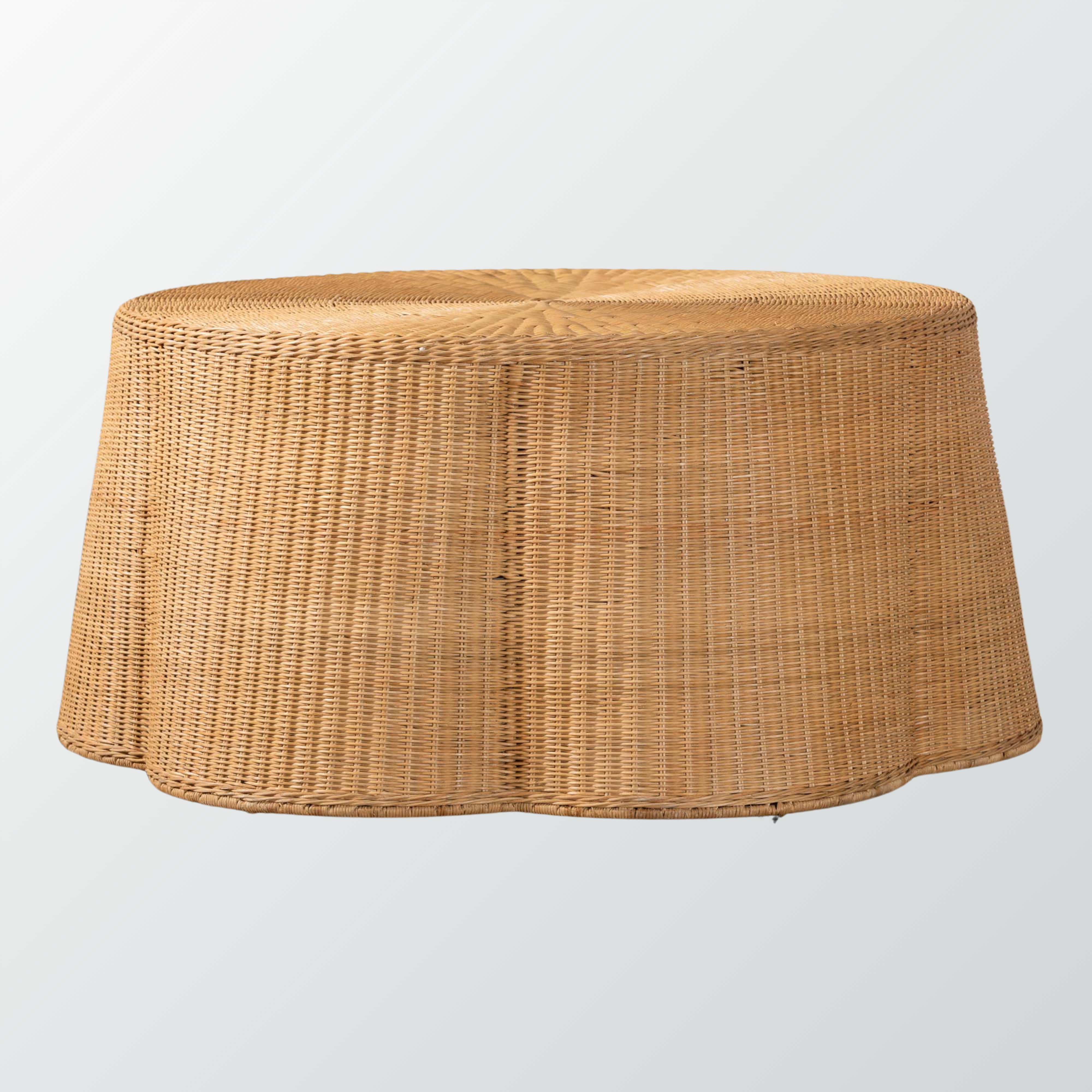 Bay Isle Home™ Alps Bohemian Honey Scallop Rattan Coffee Table | Wayfair