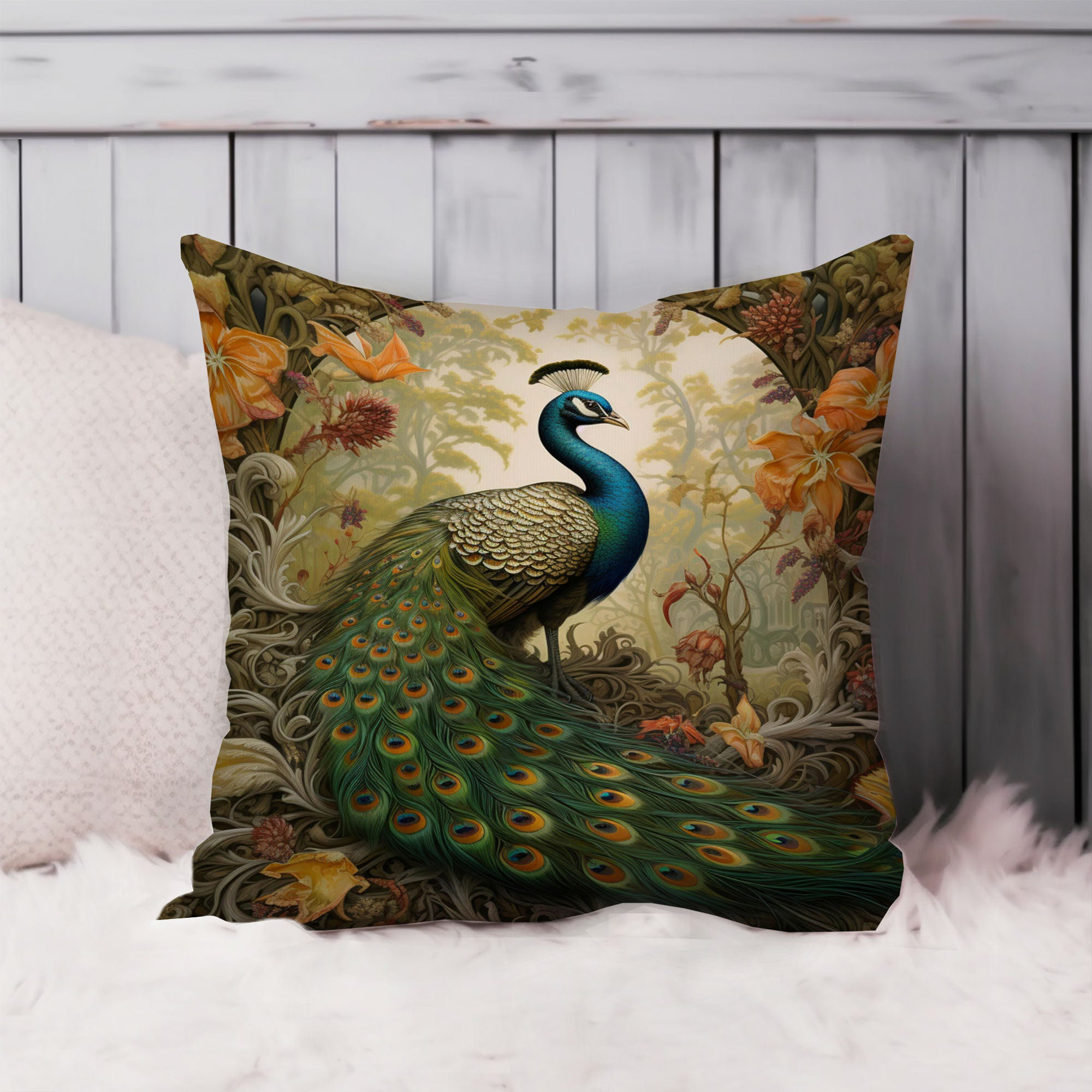 Ethan Taylor Animals William Morris Peacock Bird VI Cottage Throw ...