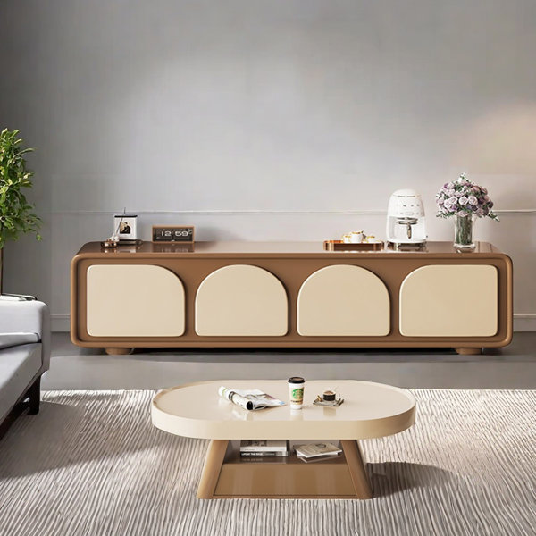 Aurora Craft French Style TV Stand And Coffee Table Set 86.61'' Media ...