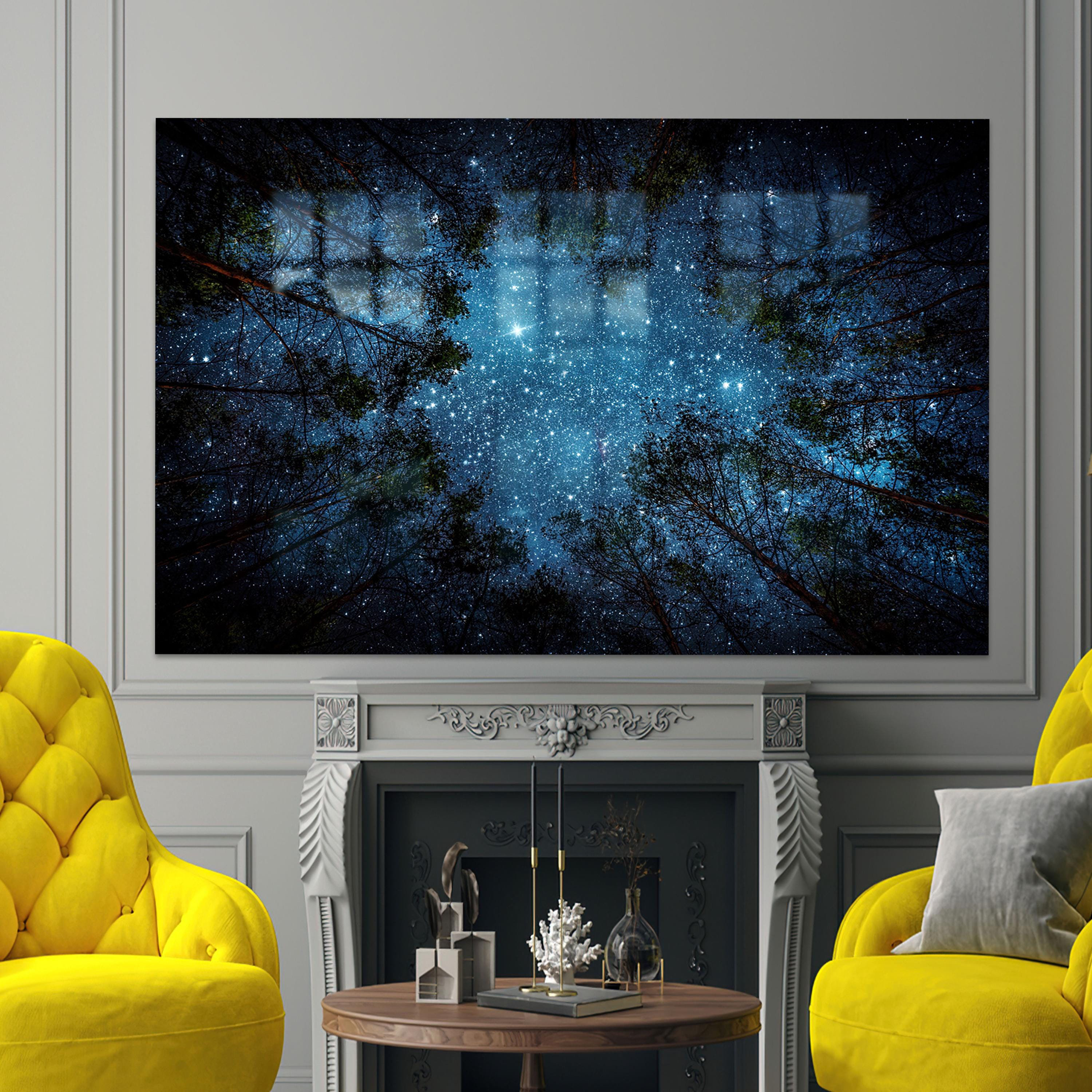 Loon Peak® Stunning Forest Landscape Night View Glass Wall Art ...
