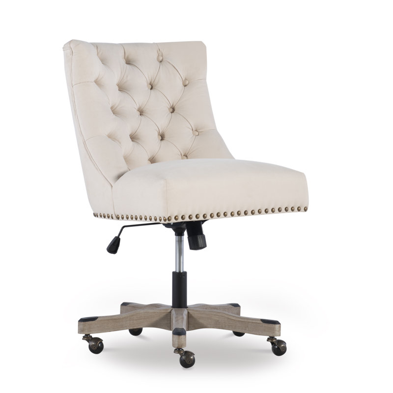 Greyleigh™ Ormond Plush Button Tufted Back Adjustable Task Chair ...