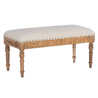 Beachcrest Home™ Aaryahi Coastal Carved Seashell 36” Upholstered Bench ...