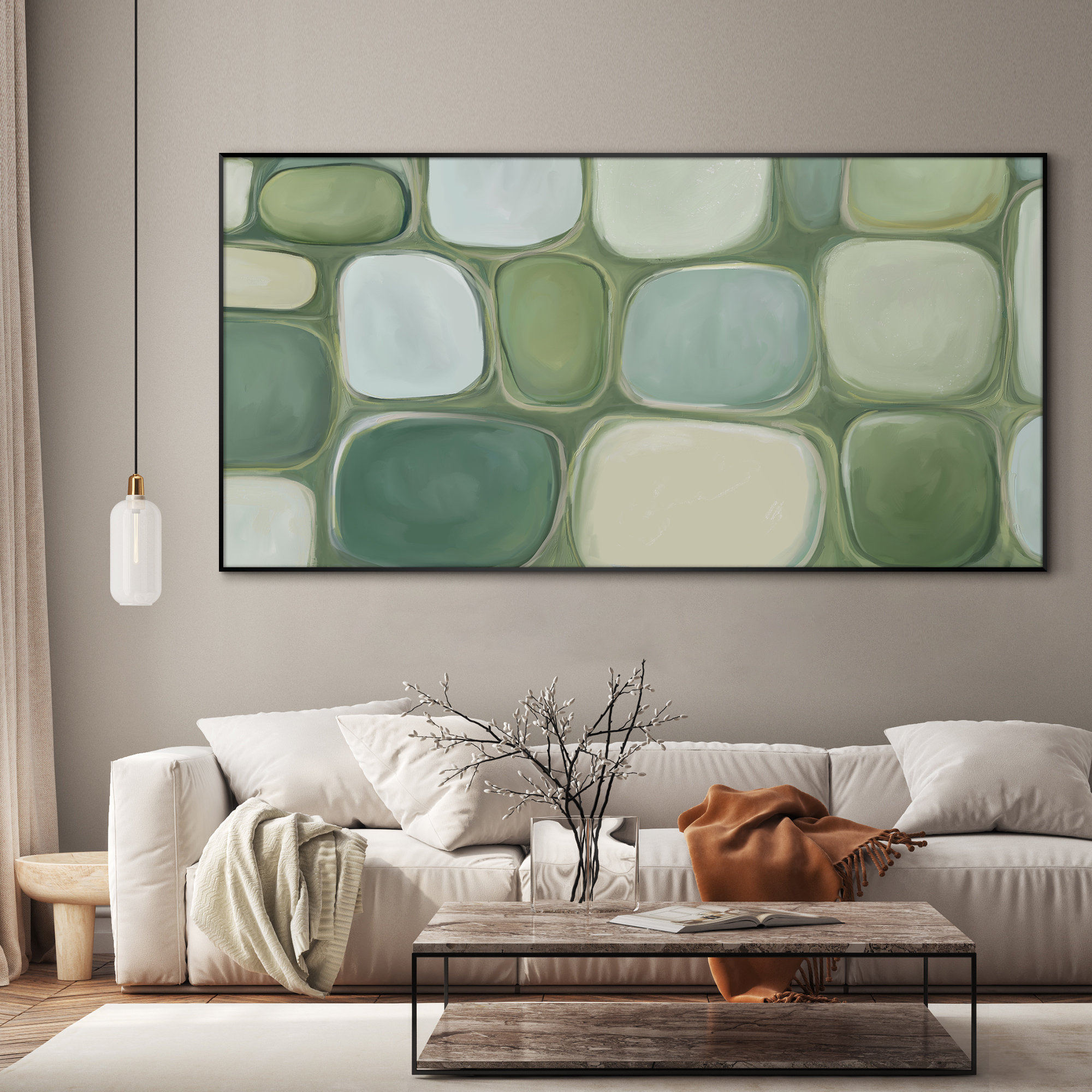 SIGNLEADER Extra Large Geometric Abstract Wall Art Print - Colorblocks ...