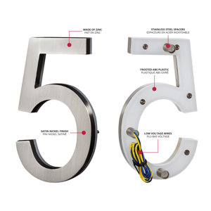 PRO-DF LED Backlit Illuminated Floating 5'' House Number & Reviews ...